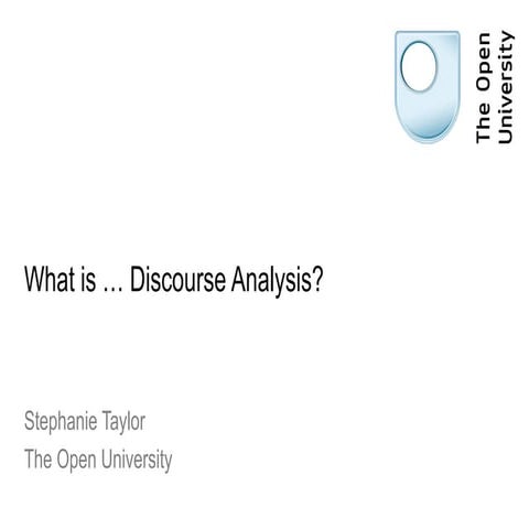 What is Discourse Analysis English Presentation.ppt