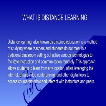 WHAT IS DISTANCE LEARNING AND ITS TYPES. | PPTX