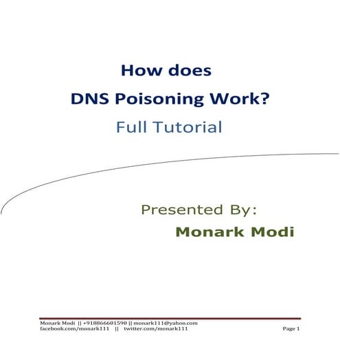 How DNS Poisoning works? | PDF