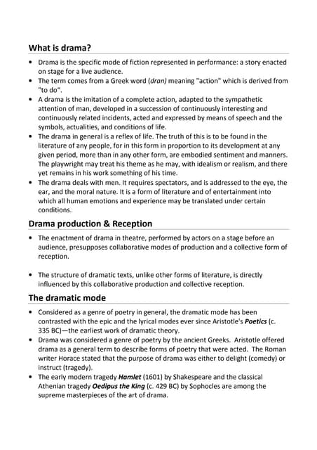 Introduction to drama | PPTX