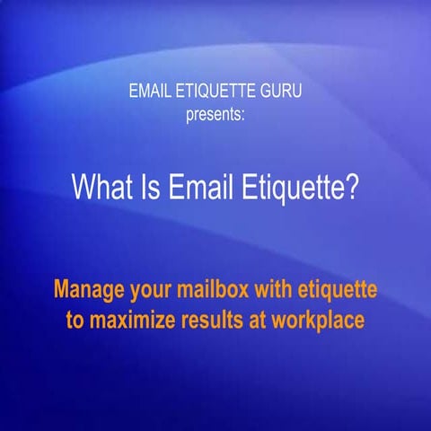 What is email etiquette | PPTX
