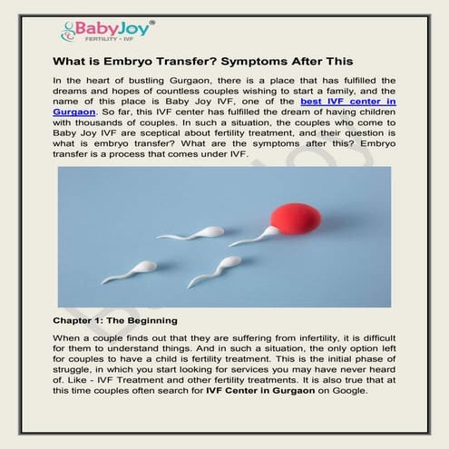 What is Embryo Transfer? Symptoms After This | PDF