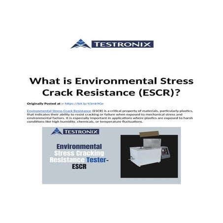What is Environmental Stress Crack Resistance | DOCX