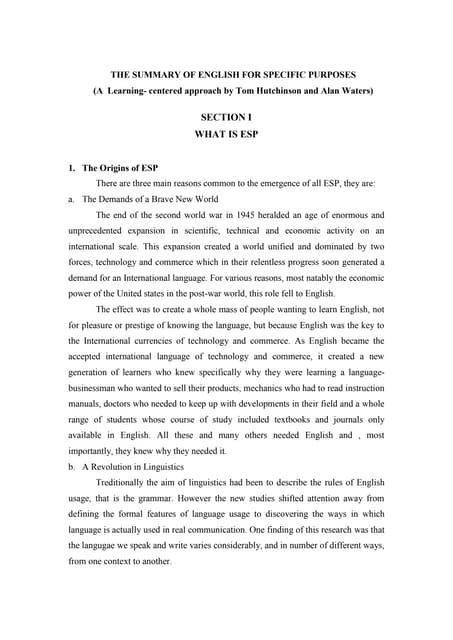 Esp presentation | PPT | Education