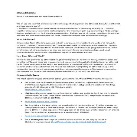 What is Ethernet.docx | Computer Networking | Computing