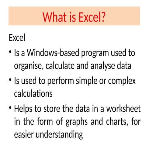 What is Excel and introduction excel training | PPTX
