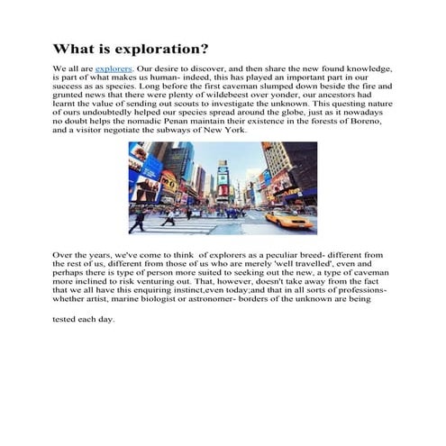 What is exploration | PDF