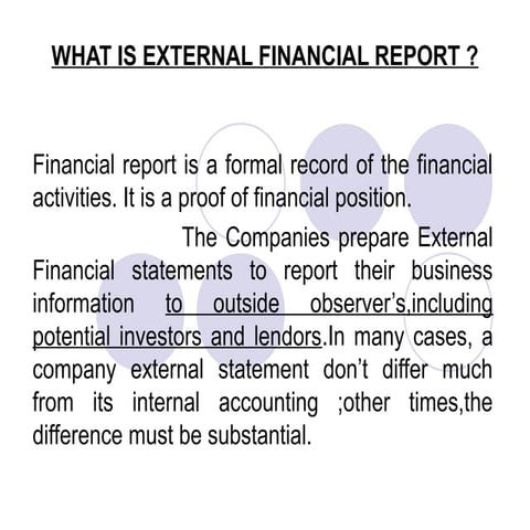 What is external financial report | PPT