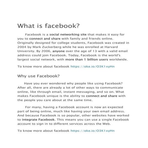 What is facebook | PDF
