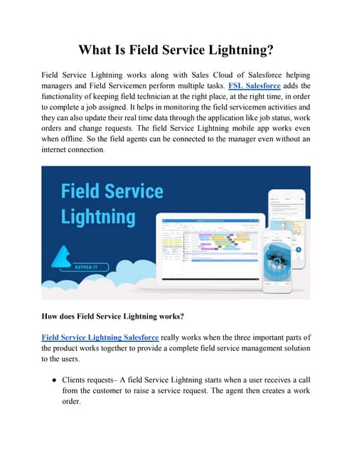 Two significant features of field service lightning – dispatch console & mobile app | PDF