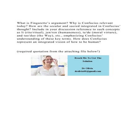 What is Fingarette’s argument Why is Confucius relevant today .docx