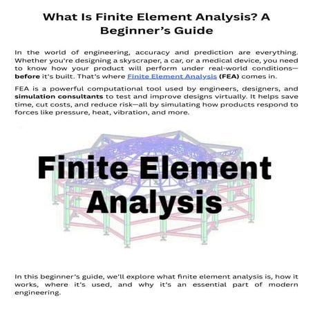 What Is Finite Element Analysis? A Beginner’s Guide | PDF