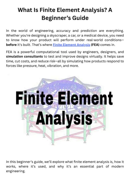 INTRODUCTION TO FINITE ELEMENT ANALYSIS | PPTX