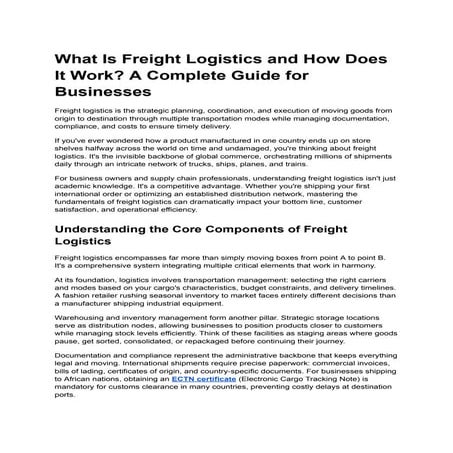 What Is Freight Logistics and How Does It Work_ A Complete Guide for ...