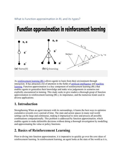 What Is Function Approximation In Rl And Its Typespdf