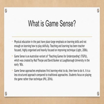 Game Sense approach in teaching Physical Education | PPTX