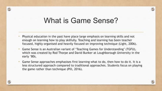 Game Sense Powerpoint | PPT