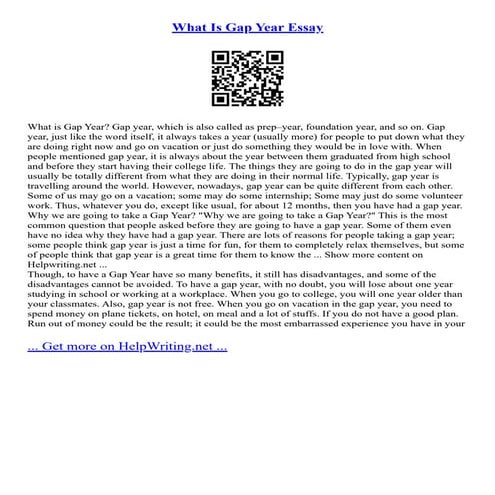 What Is Gap Year Essay | PDF | College Planning | College Education