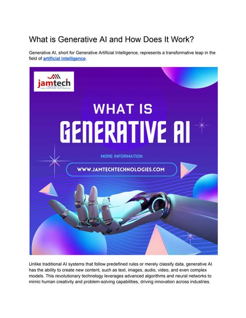 Generative AI or GenAI technology based PPT | PPTX