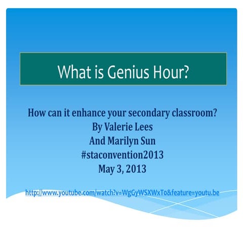 What is genius hour and how can it enhance your secondary classroom ...