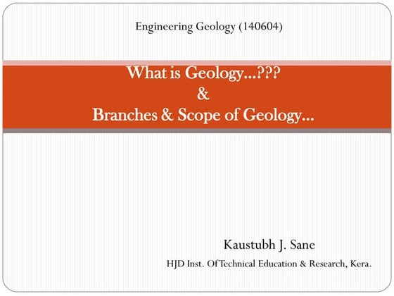 1.1 introduction of geology,Branches and Scope of Geology | PPTX ...