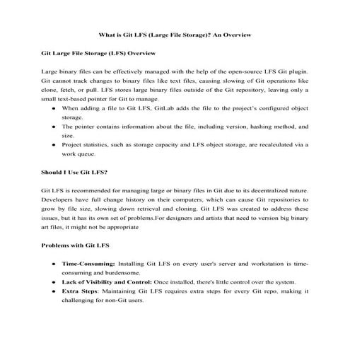 What Is Git Lfs Large File Storage An Overview Docx