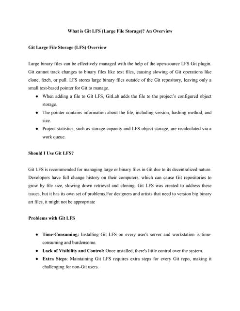 What Is Git Lfs Large File Storage An Overview Docx