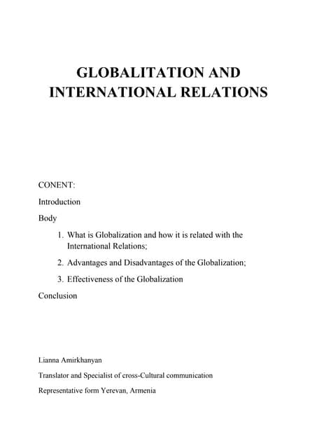 Tcw l1.1 introduction to globalization | PPTX | Business | Business and Finance