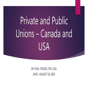 Public and Private Sector Unions| Analysis and Commentary | PPTX