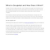 What is googlebot and how does it work | PDF | Search | Internet