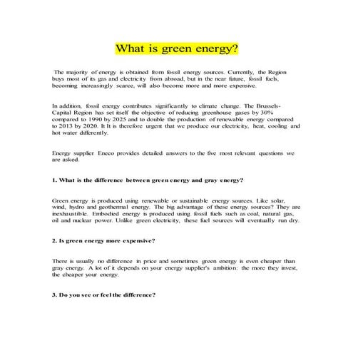 What is green energy? | PDF
