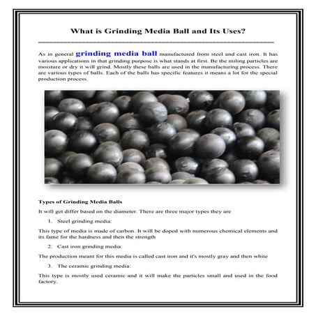 What is grinding media ball and its uses | PDF | Physics | Science