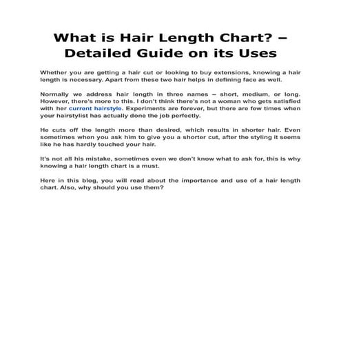What is hair length chart – detailed guide on its uses | PDF