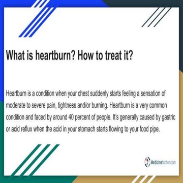 What is heartburn? How to treat it? | PDF