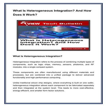 What Is Heterogeneous Integration And How Does It Work - Viewmm | PDF