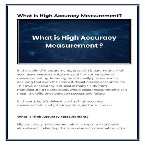 What is High Accuracy Measurement? VIEWmm | PDF