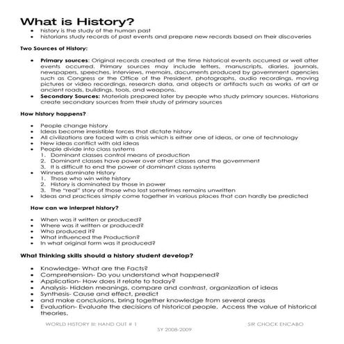 What is history | DOC