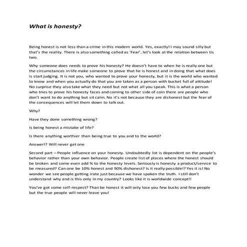 What is Honesty? | DOCX
