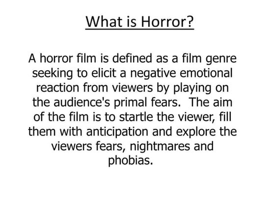 What is horror1 | PPT