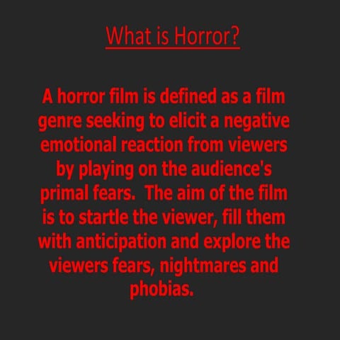 What is horror1 | PPT