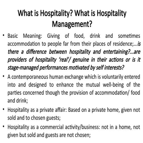 What is hospitality?.pptx introduction to hospitality management ...