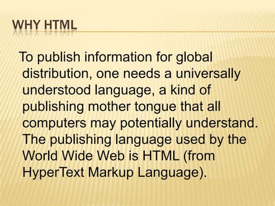 Learn Html Basics Pptx Web Design And Html Internet