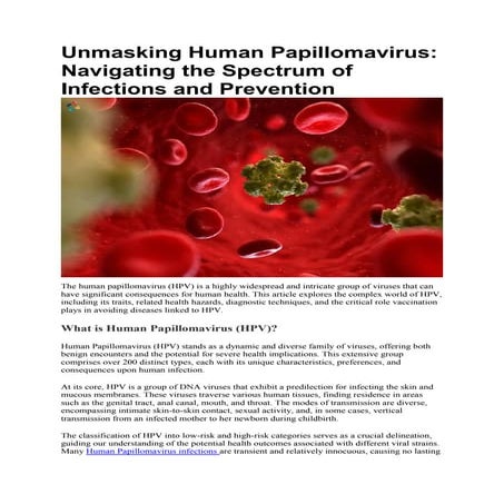 What is Human Papillomavirus (HPV)? Infections and Prevention | The ...
