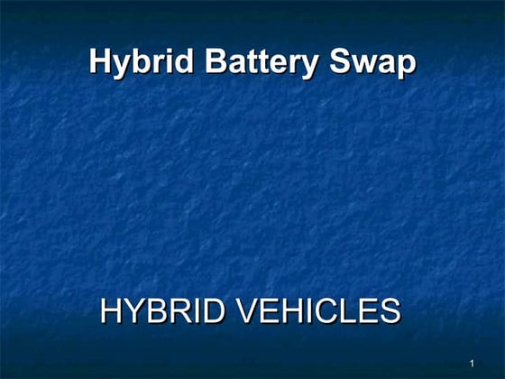 Insight into future mobility technology; Electric and Hybrid Vehicles ...