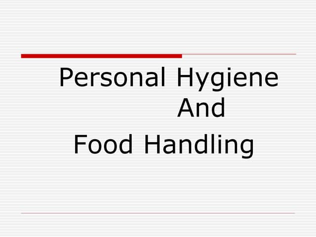 Safe food handlers | PPT