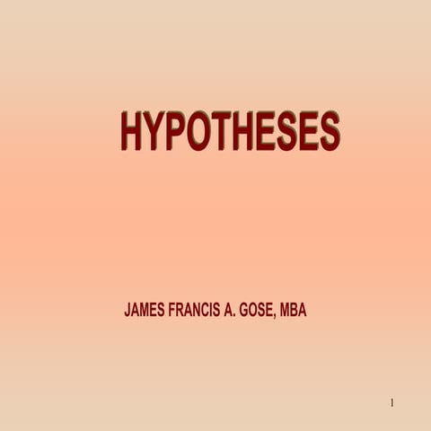 What is Hypotheses an introduction in hypothesis | PPT