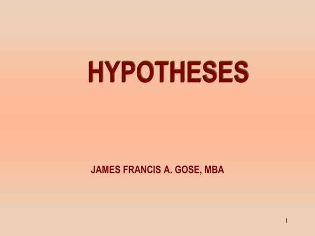 Hypothesis_111757.ppt PowerPoint presentation | PPT