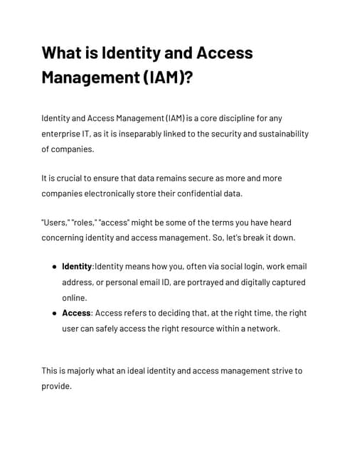 Identity and access management | PPT