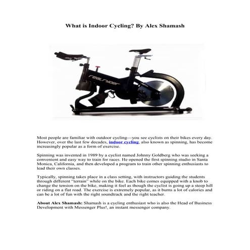 What is indoor cycling | PDF