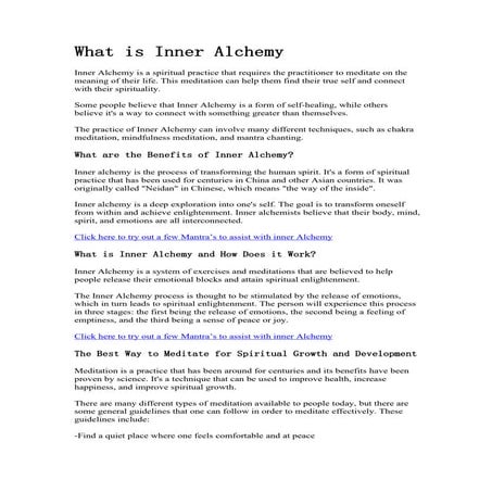 What is Inner Alchemy | PDF